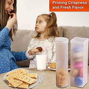 Home-X Set of 2 - Saltine Cracker Sleeve Storage Container/Cookie Stay Fresh Keeper, 1 Round and 1 Square