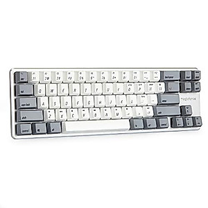 Qisan Holiday Sale 20% Discount Off Mechanical Keyboard Gaming Keyboard Gateron Brown Switch PBT Keycaps Keyboard Wired Backlit Mini Design (60%) 68 Keys Keyboard White Magicforce (White Gray Combo)