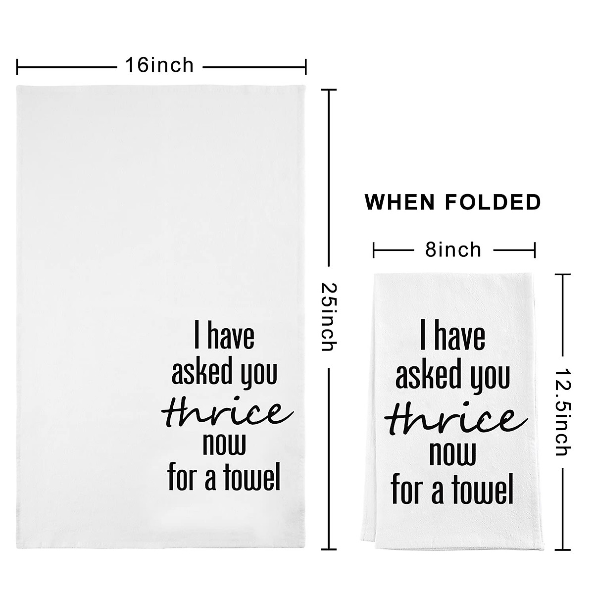 Funny Kitchen Towels-Flour Sack Dish Towels Decorative Set with Saying,Housewarming Gifts for Women New Home,Cute Kitchen Decor for Hostess Hand Towels Set of 4,White