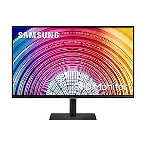 SAMSUNG S60A Series 27-Inch WQHD (2560x1440) Computer Monitor, 75Hz, IPS Panel, HDMI, HDR10 (1 Billion Colors), Height Adjustable Stand, TUV-Certified Intelligent Eye Care (LS27A600NWNXGO) (Renewed)