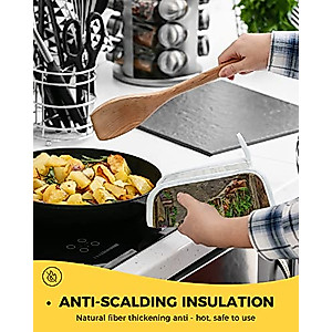 3Pack Pot Holders Cotton Oven Hot Pads, Italy Vintage Backyard Potholder Cloth Potholders for Daily Kitchen Baking Cooking with Hanging Loops - Charming Old Streets House Flower Garden Door