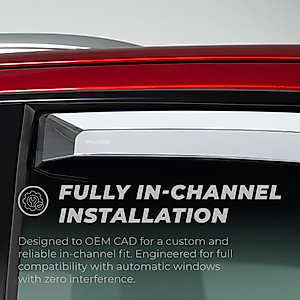Putco 480033 Element Chrome Window Visor - Set of 4