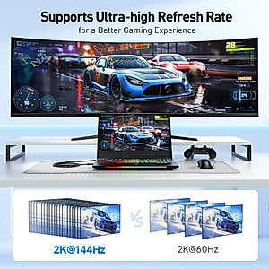 Cable Matters USB C to HDMI Cable, Supporting 4K 60Hz (USB-C to HDMI Cable) in Black 6 ft - Thunderbolt 4 / USB4 Compatible with iPhone 16/15 Pro Max Plus, MacBook Pro, Dell XPS 13, Surface Pro