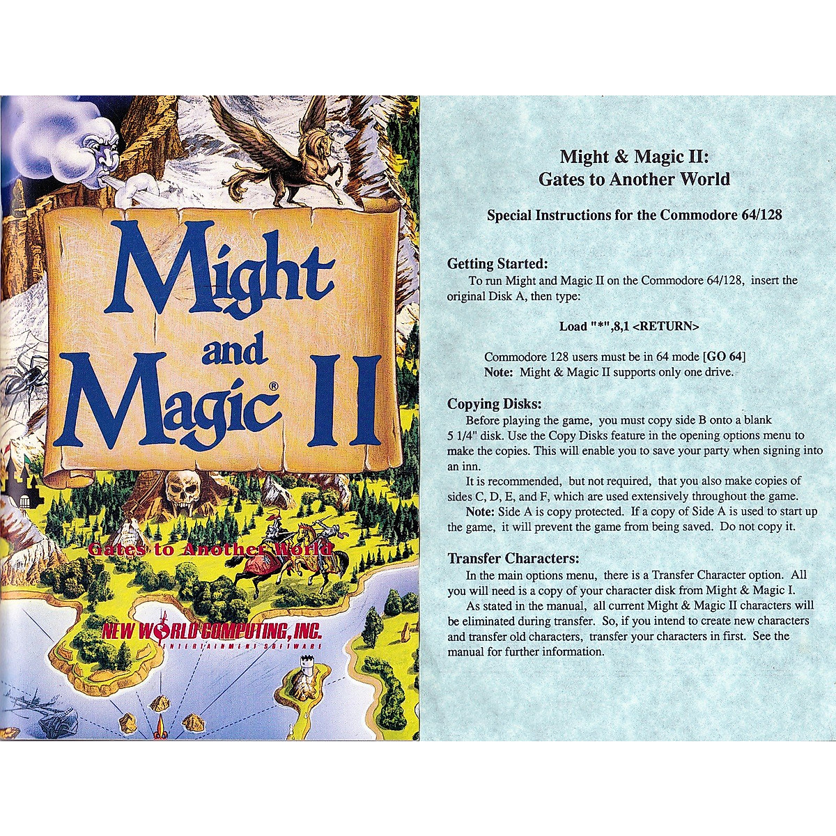 Might and Magic II (Commodore 64/128 - 5 1/4 disks)