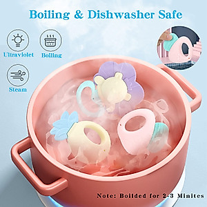 DOUBFIVSY Baby Rattle Teething Toys for Babies 0-6-12 Months, 10PCS Grab Spin Rattle Shaker Early Educational Toys with Storage Box, Soothing Teether, Baby Toys 6 to 12 Months Infant Newborn Baby Gift