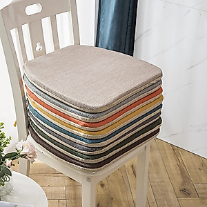 Dining Chair Cushion with Ties,Kitchen Dining Chair Pad and Seat Cushion with Zipper,1/2/4 Packs Chair Cushion for Dining Chairs Washable&Removable ( Color : Light Gray , Size : Set of 2 )