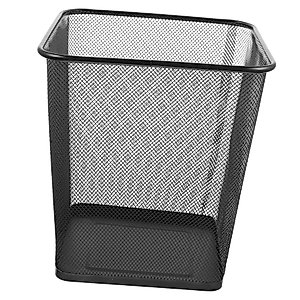 Cabilock Garbage Can Containers with Lids Garbage Container Bin Trashcan for Your Kitchen Basket Bins Lightweight Trash Garbage Bin Bedroom Mesh Trash Can Small Trash Can Bucket Black Iron