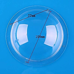 MEJOSER Diameter 3 inch(80mm)/4 inch(100mm)/6 inch(150mm) w/ 4 Holes Acrylic Dome Flange Clear Plastic Hemisphere Indoor/Outdoor