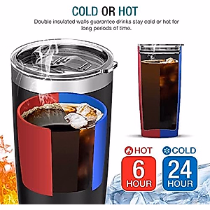 20 oz Tumbler Stainless Steel Double Wall Vacuum Vasos Travel Cup Tumbler Thermal Coffee Mug Cup With Lid (Dark Blue)