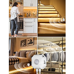 MATICOD Motion Sensor Light Indoor Under Bed Lights Under Cabinet Lights, Motion Activated Led Light Strip for Bedroom,Warm White LED Closet Lights Motion Sensored Under Cabinet Lighting NO APP