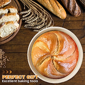 Proofing Baskets for Bread Baking, Round 9” Sourdough Starter Kit, Bannetons Bread Proofing Baskets, Sourdough Bread Baking Supplies