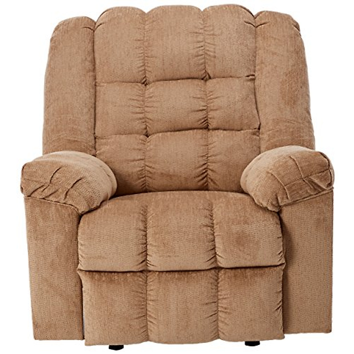 Signature Design by Ashley Ludden Ultra Plush Tufted Manual Rocker Recliner, Light Brown