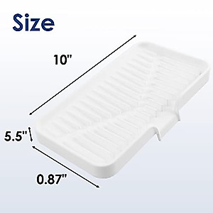 Delimux Silicone Soap Tray for Kitchen Sink Tray 10*5 Inch Sink Sponge Holder with Drain Spout