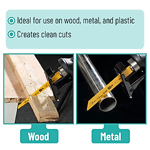Bates- Reciprocating Saw Blades, 8 Pack, 6 inch, Saw Blade, Reciprocating Saw Blades Wood, Reciprocating Saw Blades Metal, Saw Blades Reciprocating Saw, Metal Cutting Reciprocating Saw Blades