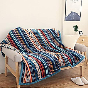 UKELER Fleece Bed Throws 50 x 60 Inch Boho Warm Soft Fluffy Bohemian Throw Blanket Perfect for Bed, Sofa, Couch, Office