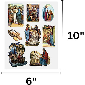 Our Miracle of Jesus Catholic Sticker Sheet, Novelty Religious Inspirational Stickers for Sunday Schools, Scrapbooking, Journaling, Pack of 2