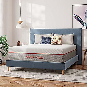 Sweetnight Queen Mattress, 14 Inch Queen Size Memory Foam Mattress in a Box, Double Sides Flippable Queen Bed Mattress, Gel Infused and Perforated Foam for Cool Sleep and Pressure Relief, Gray+white