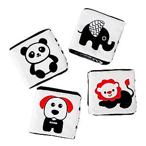 MOMOK Baby Toys 6 to 12 Months Baby Blocks,Soft Building and Stacking Blocks for Toddles 1-3, Black and White High Contrast Baby Infant Toys