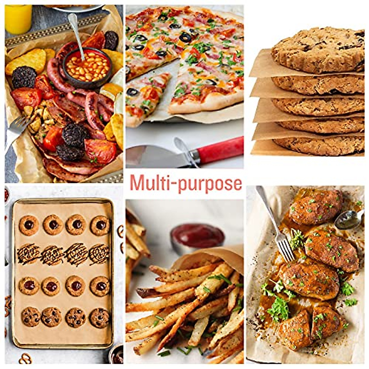 YRYM HT Parchment Paper for Baking 13 in x 164 ft - 177 SQ FT Unbleached Parchment Paper Roll, Heavy Duty Brown Baking Parchment Paper for Air Fryer, Oven