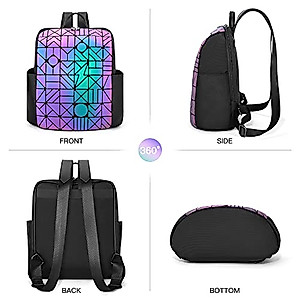 Geometric luminous crossbody bag glow-in-the-dark handbag Holographic reflective backpack purse clutch bag (backpack)