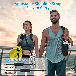 CTSZOOM Water Bottle Carrier Bag for Stanley 40 Oz Tumbler, Bottle Pouch Holder with Pocket and Adjustable Shoulder Strap for Stanley Quencher H2.0, Accessories for Stanley Cup Walking Camping Black