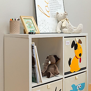 Vmotor Foldable Animal Canvas Storage Toy Box/Bin/Cube/Chest/Basket/Organizer For Kids, 13 inch(Tiger)