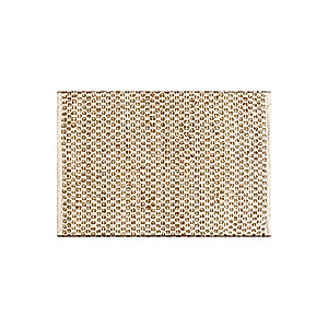 Jute Cotton Rug 2x3 Feet (24x36 inches) Hand Woven by Skilled Artisans, Farmhouse Style, for Any Room of Your Home décor – Honeycomb Weave Construction - Natural Jute Cotton Rug