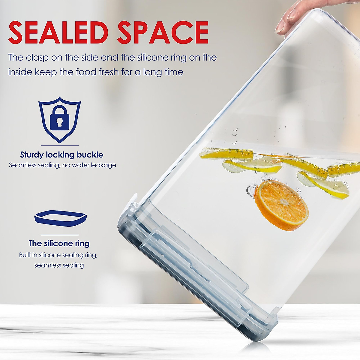 GCZXNSYM Extra Large Food Storage Containers with Lids | Airtight, Leak Proof, Plastic, BPA Free, Kitchen Items, Set of 2 (6.5L / 220 Oz) 8 PCS Labels&4 Spoons&1 White Pen for Sugar, Coffee, Bakin