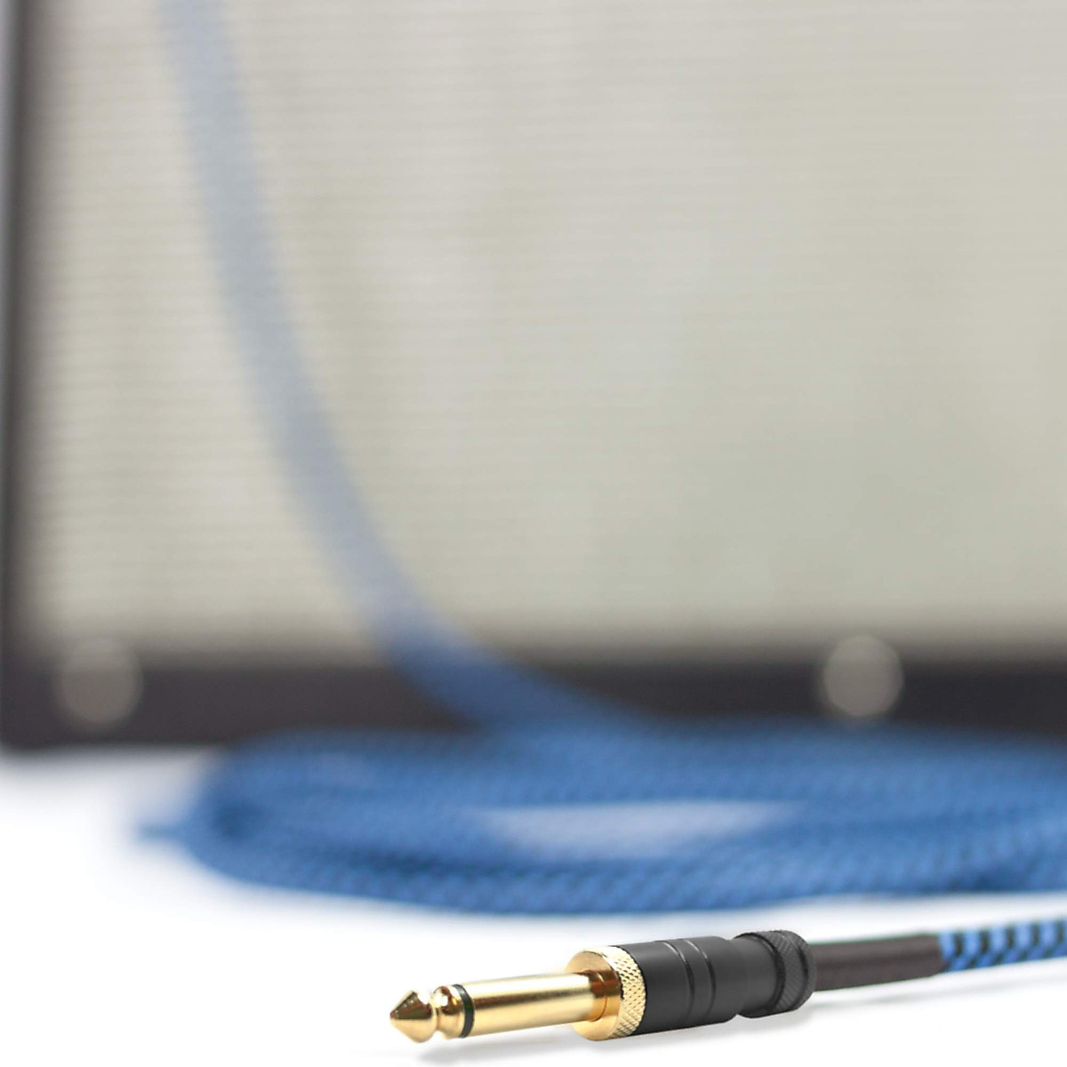 Guitar Cable 10 ft - 1/4 Inch Right Angle Yellow Instrument Cable - Professional Quality Electric Guitar Cord and Amp Cable - Low Noise Bass and Guitar Lead - Reliable Cords for a Clean Clear Tone