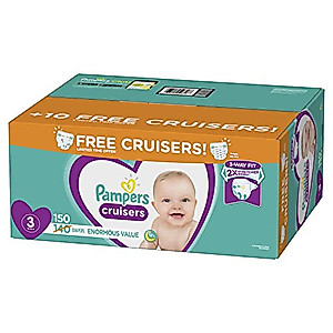 Diapers Size 3, 150 Count - Pampers Cruisers Disposable Baby Diapers, Enormous Pack, Plus Bonus Diapers
