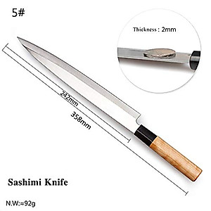 LIUZHANGYU Waterboss Sushi & Sashimi Chef’s Knives,Set of 5 Japanese Sushi Chef Knives - Sashimi-Santoku-Nakiri-Deba Knife,Ultra High Carbon Steel Blades