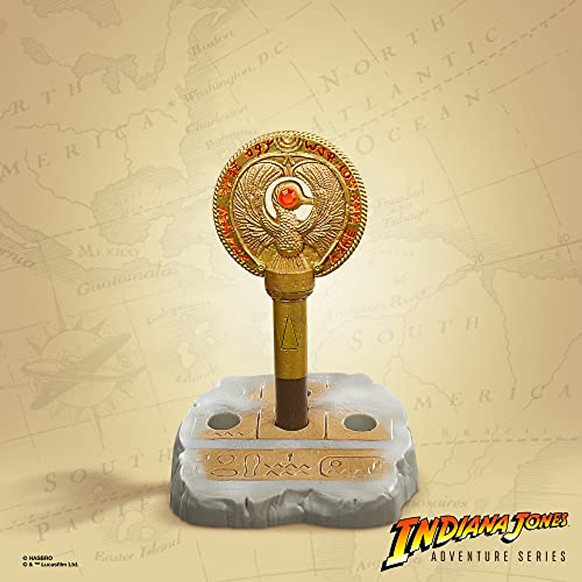Indiana Jones and The Raiders of The Lost Ark Adventure Series Staff of Ra Headpiece Electronic Roleplay Talisman Costume Cosplay (F8033)