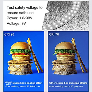 NESOHC-LLEW Portable Photo Studio Light Box, 16"x16" Professional Dimmable Shooting Tent Kit with 160 LEDs Lights & 12 Kinds Double-Sided Color Backgrounds,3200-6500K