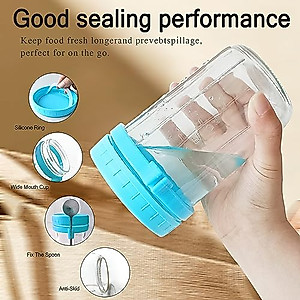 Seffora Overnight Oats Containers with Lids and Spoons,6 Pack 16oz Mason Oatmeal Container Jar with Airtight Lids, Large Capacity for Yogurt Chid Pudding Meal Prep Containers