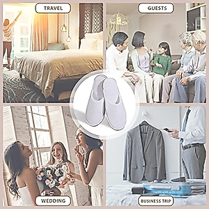 Anmerl Spa Slippers for Men and Women - Premium Bulk Hotel Slippers - Breathable Soft Cotton House Guest Slippers - Non Slip, Washable, Reusable - 10 Pairs (White, US 10-12)