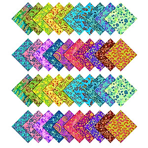 Soimoi Batik Print Precut 5-inch Cotton Fabric Quilting Squares Charm Pack DIY Patchwork Sewing Craft