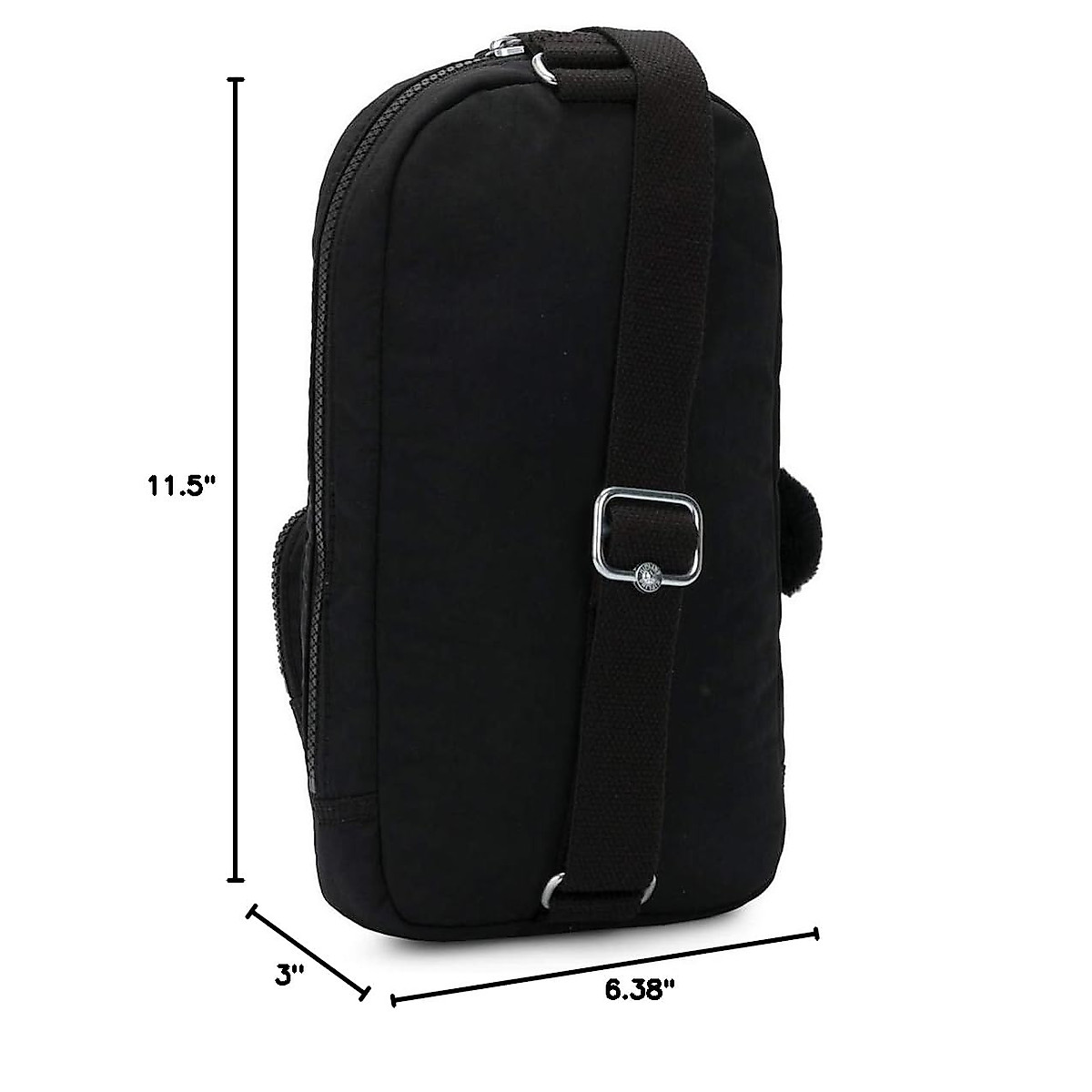 Kipling Women's Blake Backpack, Adjustable, Removable Crossbody Strap, Nylon Travel Organizer, Black Tonal, 6.38''L x 11.5''H x 3''D