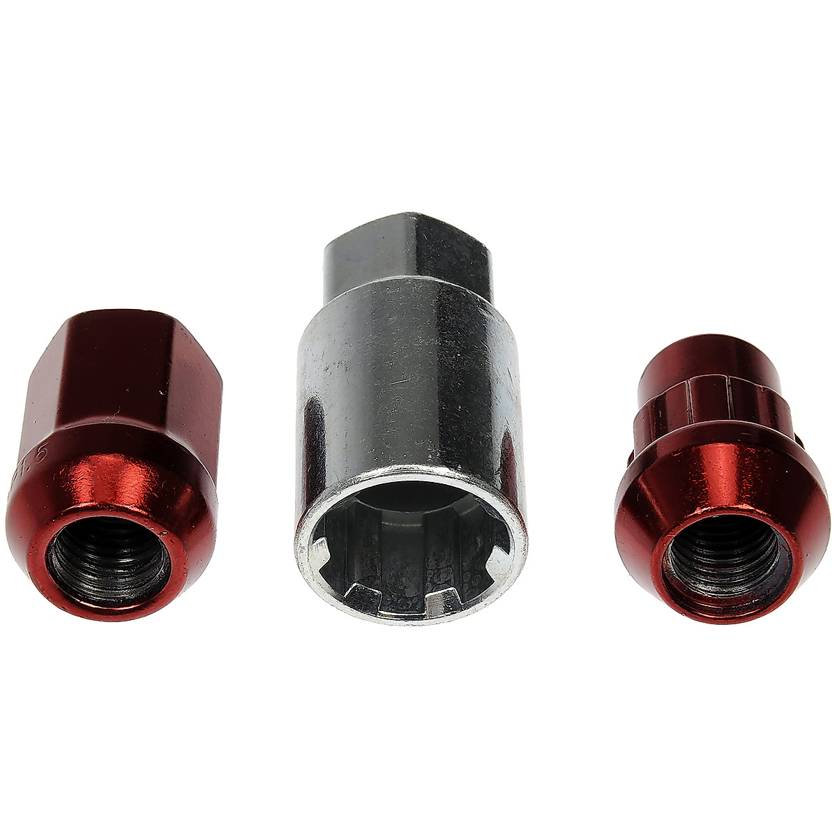 Dorman 713-375E Red Acorn Wheel Nut Lock Set Compatible with Select Models, 20 Pack