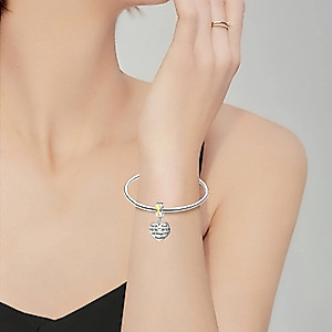 LUXILLA Cross Charm with God All Things are Possible Charm 925 Sterling Silver fits Bracelets Necklace Pendant Bead Charms Jewelry Gift for Women Family Friends