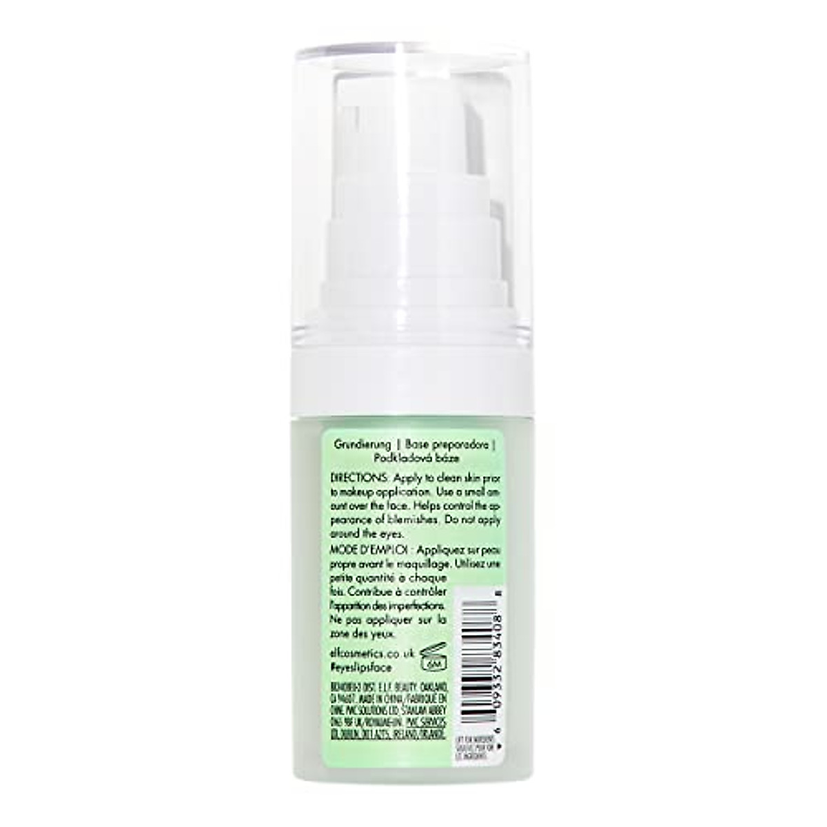 e.l.f. Blemish Control Face Primer, Acne Fighting Formula, Preps & Soothes Skin, Sheer Coverage & Matte Finish, Vegan & Cruelty-Free, Small,0.47 Oz