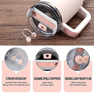 COOKSMITP Stanley Spill Stopper Set of 3 | Stanley Cup Leak Stopper | Silicone Spill Proof Straw Stopper for Stanley Quencher H2.0 40oz 30oz Tumbler with Handle