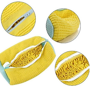 Shoe Laundry Bag for Washing Machine，Shoe Cleaning Bag，Shoes Wash Bags,Sneaker Mesh Washing Bag,shoe Cleaning Laundry ，Shoes Laundry Bag Sneaker Washing Bag for 360° Cleaning White Shoes (Yellow 1PC)