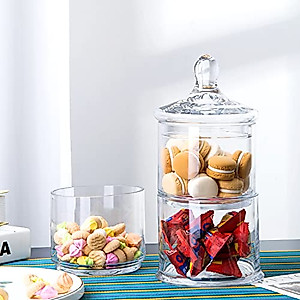 Diamond Star 12" 3 Tier Decorative Round Glass Storage Jars with Lids, Decorative Round Stackable Snack Storage Canister with Lid for Sweets, Animal Treats, Dry Foods, Fruit, Nuts, Coffee Bean and Building Blocks
