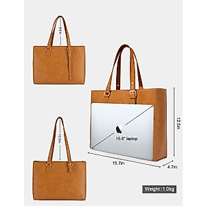 Laptop bag for women 15.6 Inch work bags for women Business Office Computer Bag work bag work tote bags for women Brown