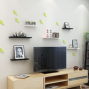 JPND Floating Shelf, Set of 3 Wall Shelf, 36 in W x 12.75 in D x 2 in H Wooden Floating Wall Shelf with Invisible Brackets for Living Room/Bedroom/Bathroom/Kitchen Storage and Decor, Black