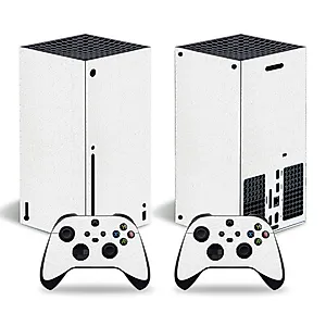 Vinyl Skin Protector Whole Body Decal Cover for Microsoft Xbox Series X Console Wrap Sticker Skins with 2 Controller Decals (White 2)