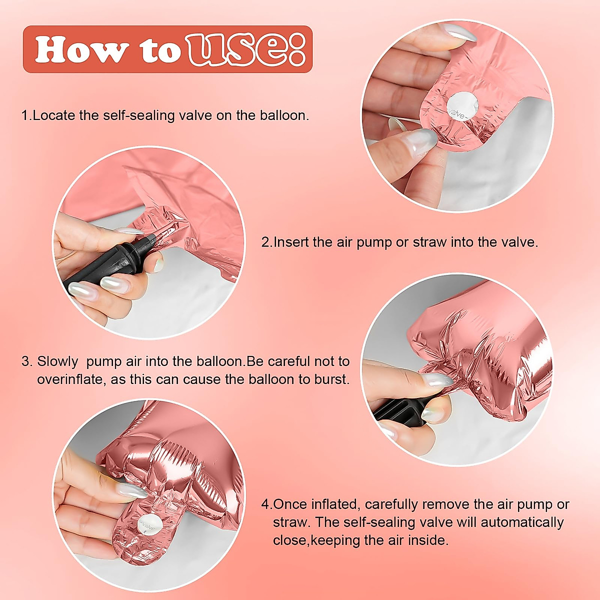 52 Pcs Rose Gold Letter Balloons 16 Inch Mylar Foil Alphabet A-Z Balloon Custom Personalized Phrase Banner Reusable for Birthday Baby Shower Wedding Anniversary Party Decoration