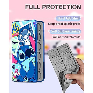 Xinocy for Nintendo Switch Game Case with 24 Game Holder Slots and 24 SD Micro Card Slots for Nintendo Switch/Lite/OLED,Cute Cartoon Games Cartridge Cases for Boys Kids Girls Kawaii Storage Box, SitSd