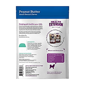 Health Extension Dog Chew Bone Treats, Puppy Training Treat, Small Sticks for Dental Teeth Cleaning & Breath Freshener, Peanut Butter Flavor (Pack of 14)