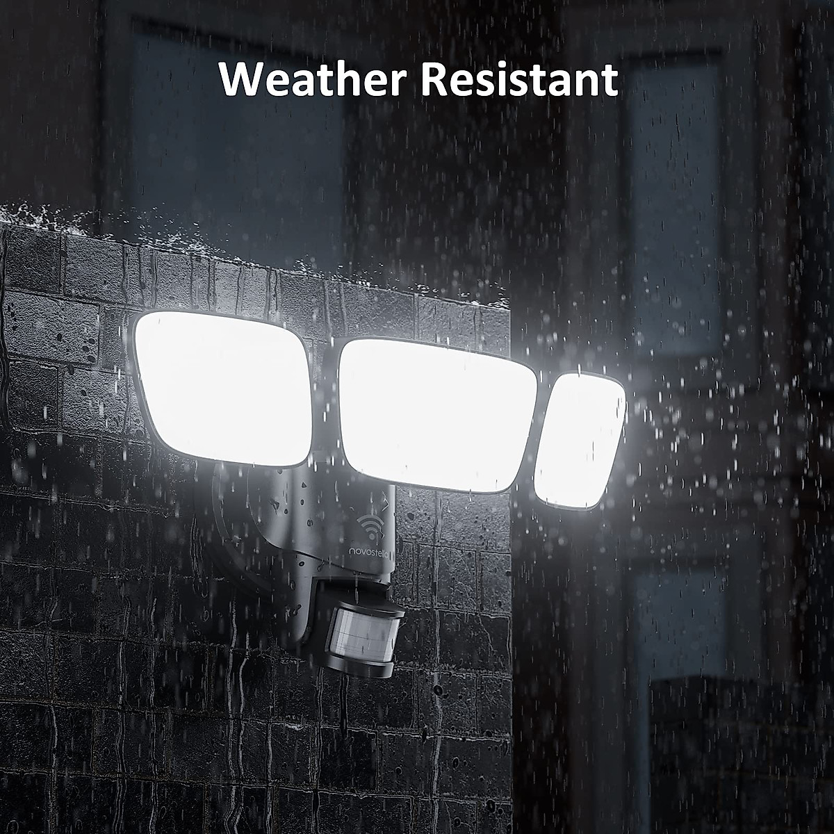 NOVOSTELLA 45W Smart Security Light Outdoor, Tunable White Motion Sensor 4200LM 2700K-6500K WiFi LED Flood Lights Exterior Waterproof Alexa Floodlight Outside Spotlight for Backyard Yard 3 Head Black